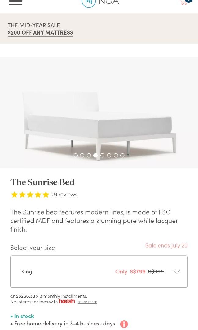 Noa bed frame( king size), Furniture & Home Living, Furniture, Bed ...