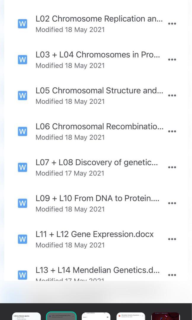 NUS Life Science AY20/21 LSM1102/LSM2105 Molecular Genetics Module ...