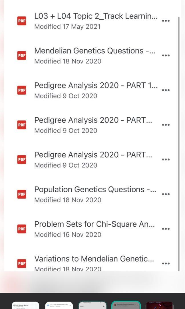 NUS Life Science AY20/21 LSM1102/LSM2105 Molecular Genetics Module ...