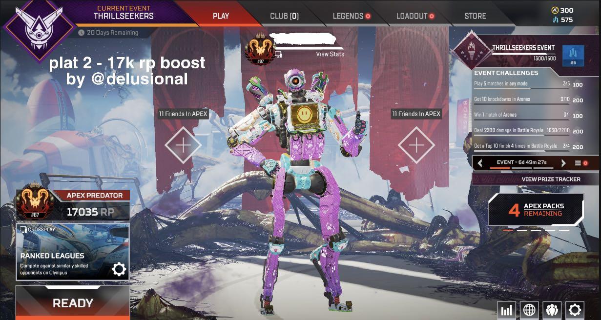 Pcps4 Cheap Boosting For Apex Legends Rank Badge Boosting And Coaching Video Gaming Video