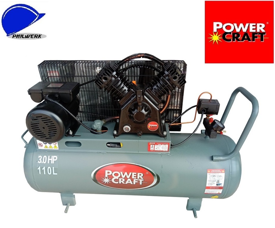 Power Craft Air Compressor 3HP 110Liters Single Phase, Commercial ...