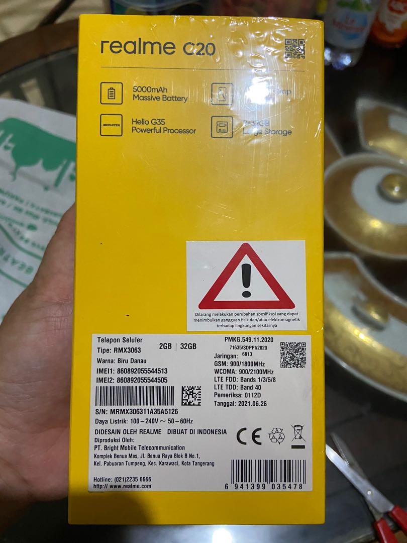 realme c20 ram 2/32 warna biru new 100% garansi, Telepon Seluler ...