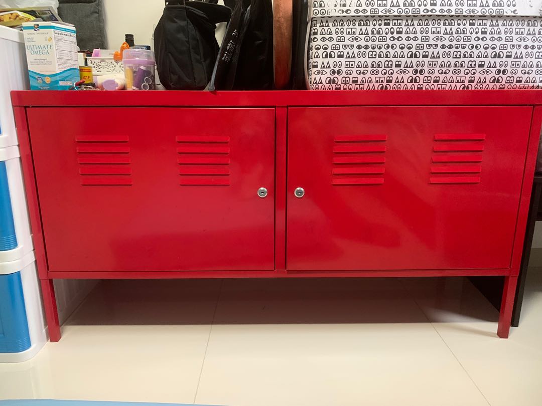 Red color storage cabinet, Furniture & Home Living, Furniture, Shelves ...