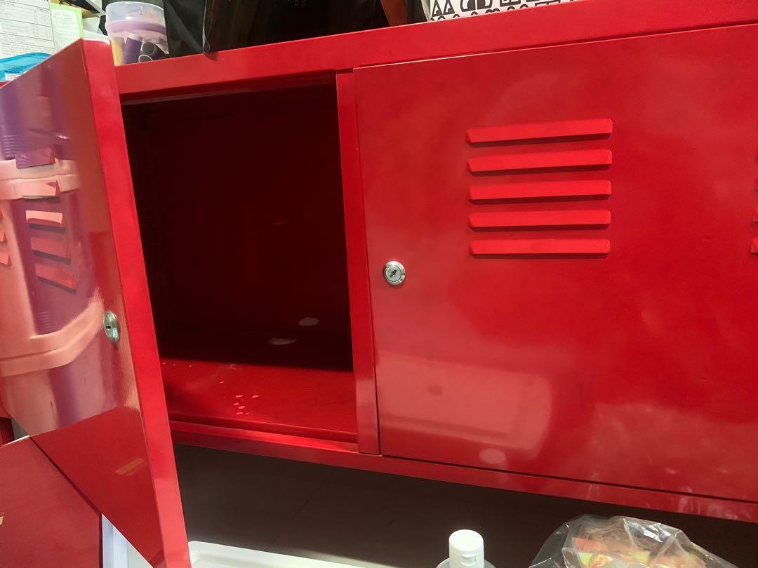 Red color storage cabinet, Furniture & Home Living, Furniture, Shelves ...