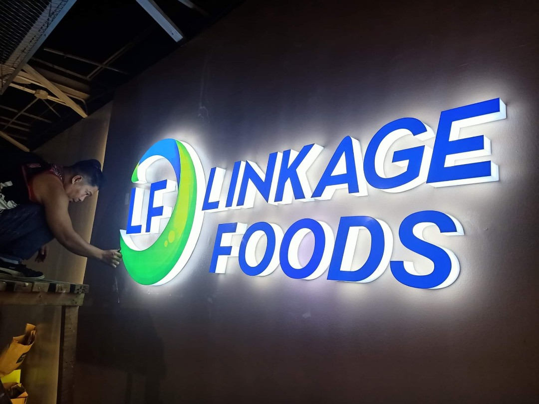 Signage acrylic/stainless/build-up/brass, Furniture & Home Living ...