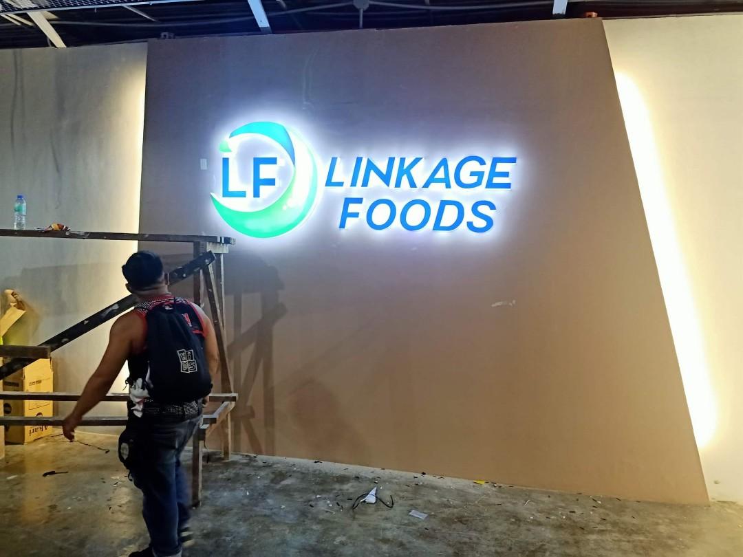 Signage acrylic/stainless/build-up/brass, Furniture & Home Living ...