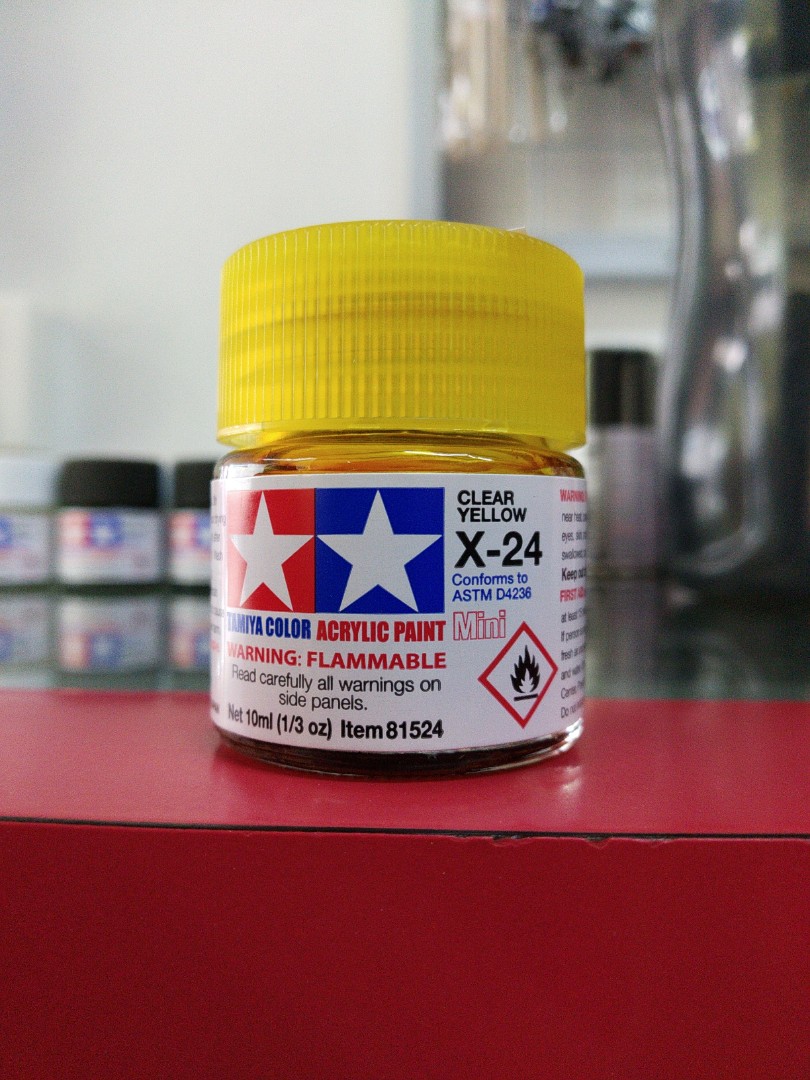 Tamiya X-24 Clear Yellow Acrylic Paint Mini, Hobbies & Toys, Stationery ...