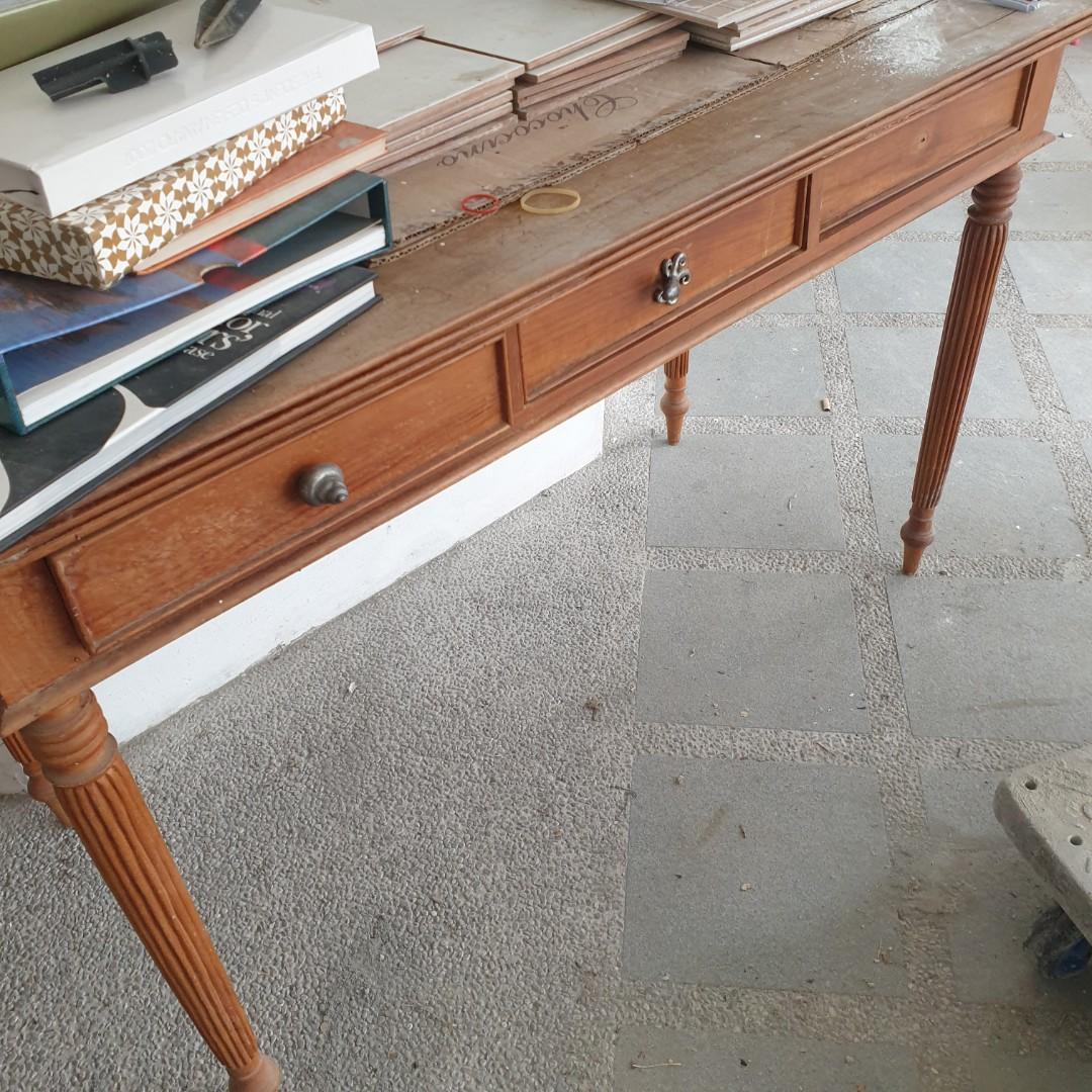 Vintage study table, Furniture & Home Living, Furniture, Tables & Sets ...