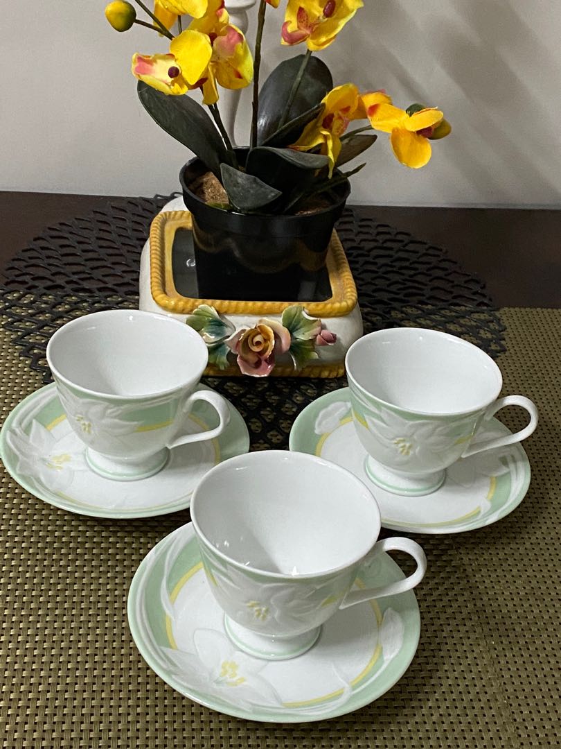 YSL Cups & Saucers (3 duos/pairs), Furniture & Home Living, Kitchenware ...