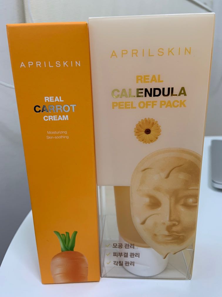 APRIL SKIN Real Calendula Peel & Real Carrot Moisturising Cream, Beauty ...