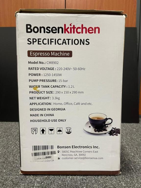 Bonsen kitchen CM8902 Steam Espresso Coffee Maker Machine, TV & Home ...