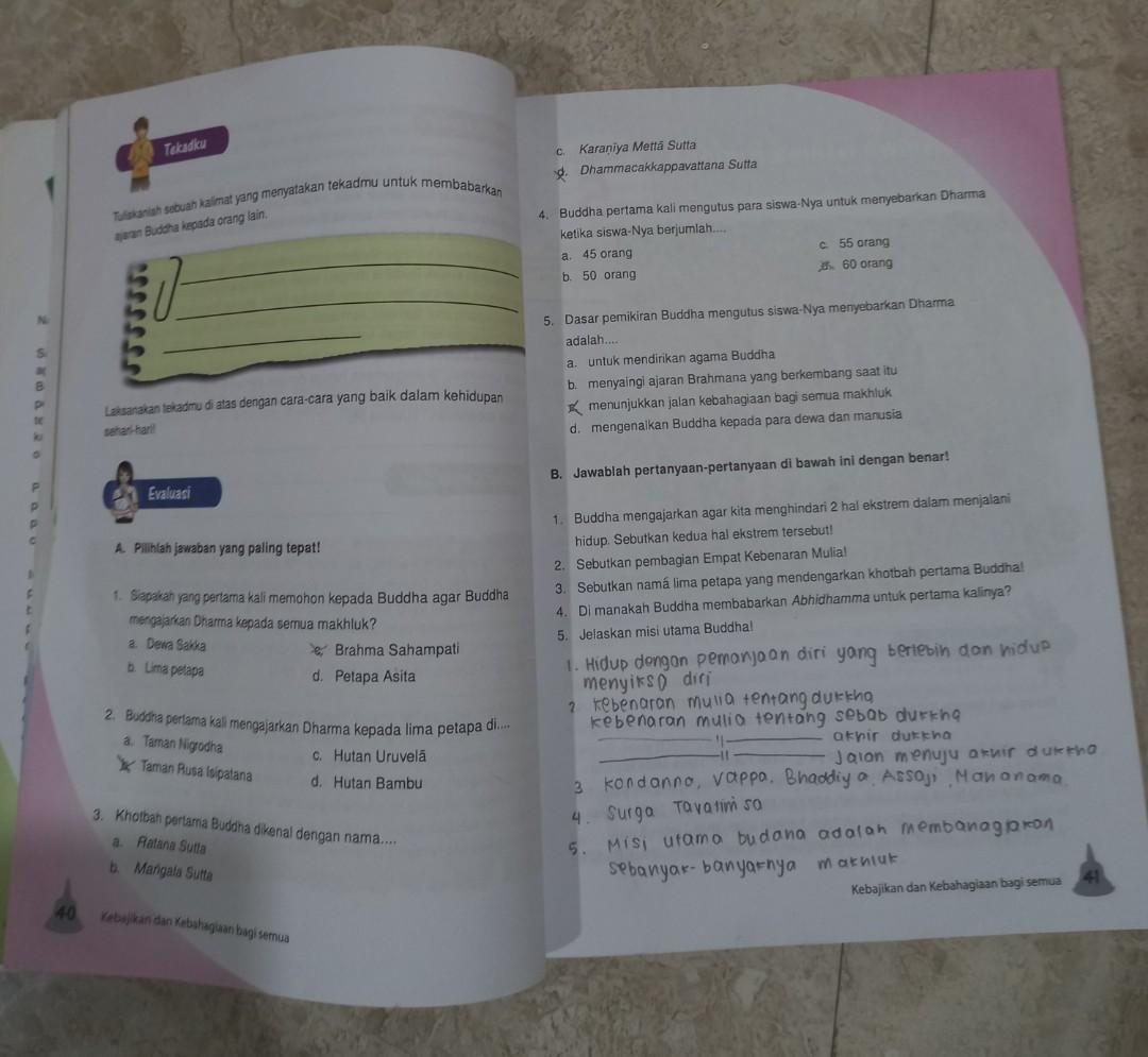 Buku EHIPASSIKO Agama Buddha SMP 2, Buku & Alat Tulis, Buku Pelajaran di Carousell