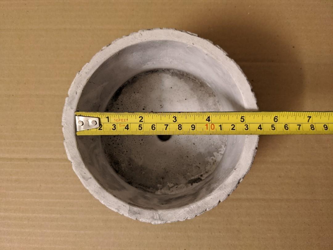 Concrete Pot Cracked Texture 15cm for succulents, Furniture & Home ...