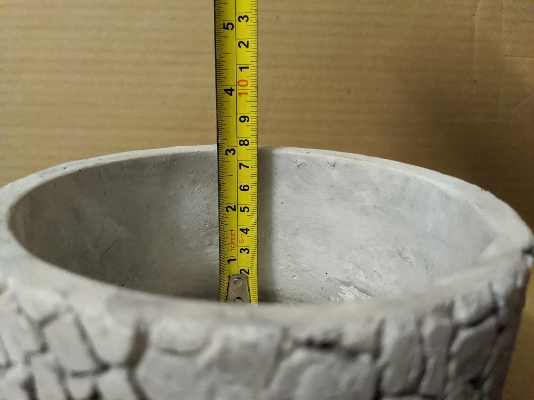 Concrete Pot Cracked Texture 15cm for succulents, Furniture & Home ...