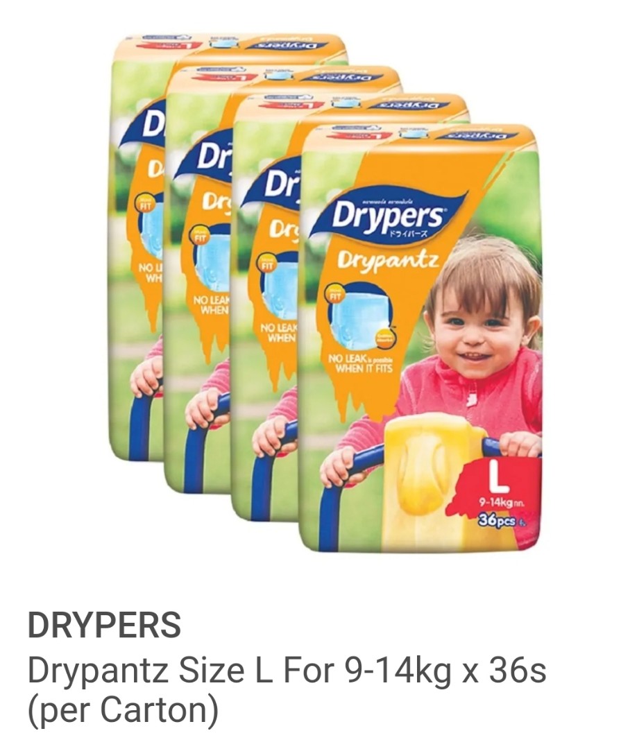 Drypantz Size L (Carton), Babies & Kids, Bathing & Changing, Diapers ...