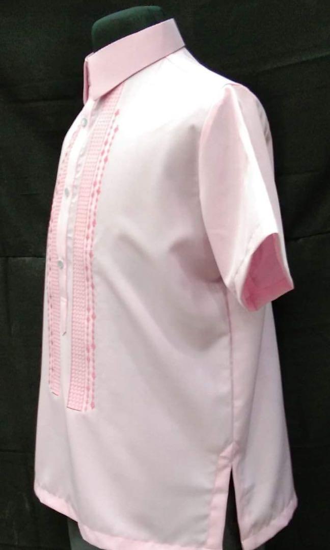 POLO BARONG Medium Pink, Men's Fashion, Tops & Sets, Formal Shirts on ...