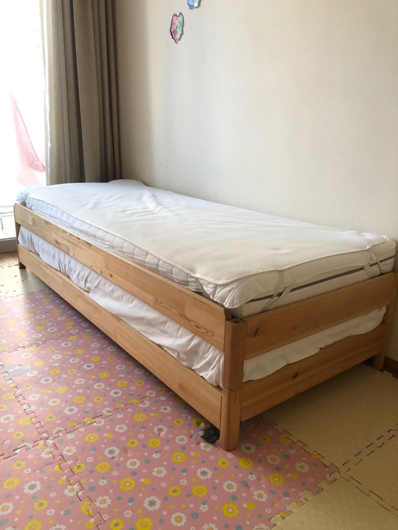 IKEA 2 Smart Stackable Single Beds, Furniture & Home Living, Furniture ...