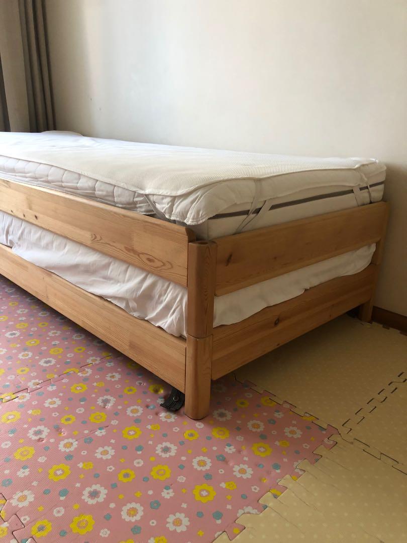 IKEA 2 Smart Stackable Single Beds, Furniture & Home Living, Furniture ...