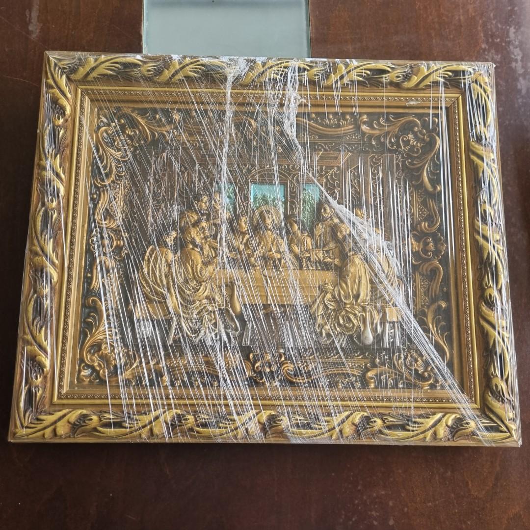 Last Supper with Wooden Frame, Furniture & Home Living, Home Decor ...