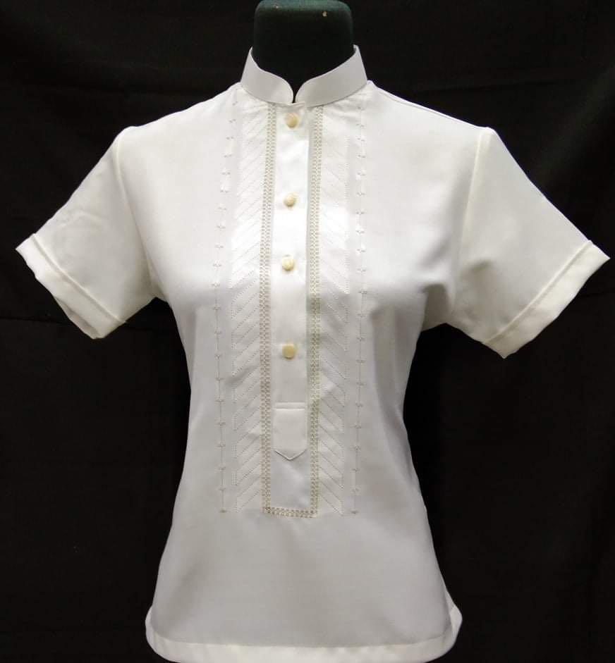 LINEN LADIES OFFICE BARONG Off White, Women's Fashion, Dresses & Sets ...