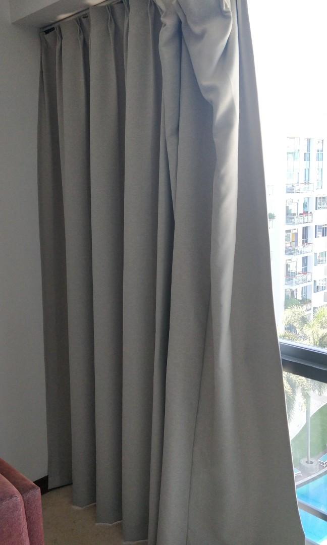 Muji blackout linen curtains, Furniture & Home Living, Home Decor ...