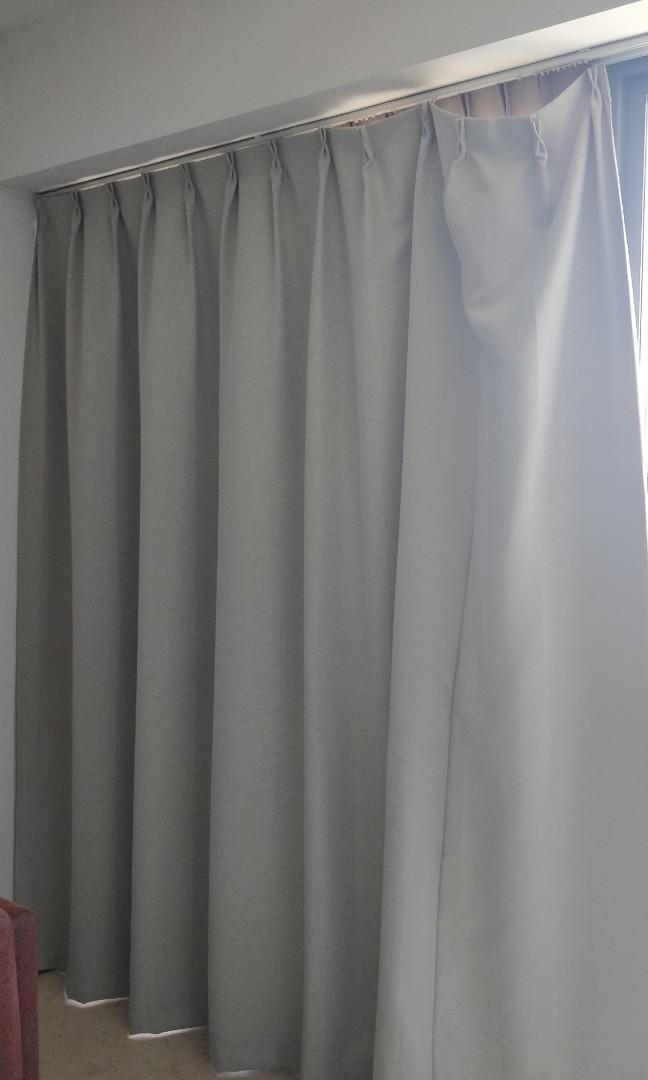Muji blackout linen curtains, Furniture & Home Living, Home Decor ...