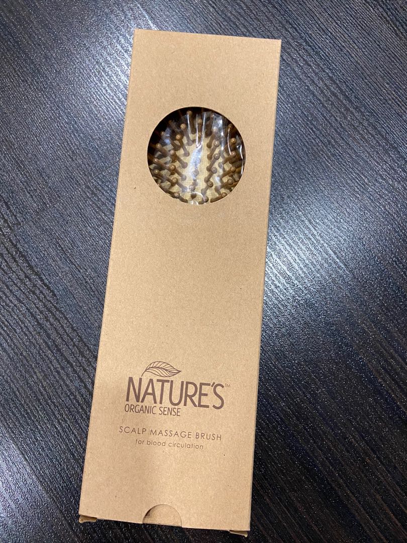 Nature’s Organic Sense Wood Hair Brush, Beauty & Personal Care, Hair on ...