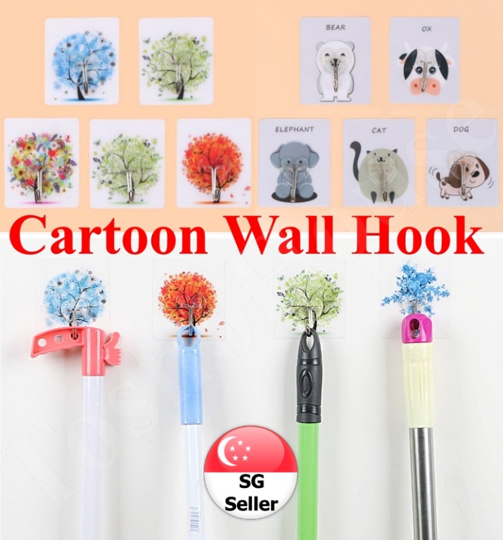 Self-Adhesive Cartoon Wall Hook - Hold Up to 20KG, Furniture & Home ...