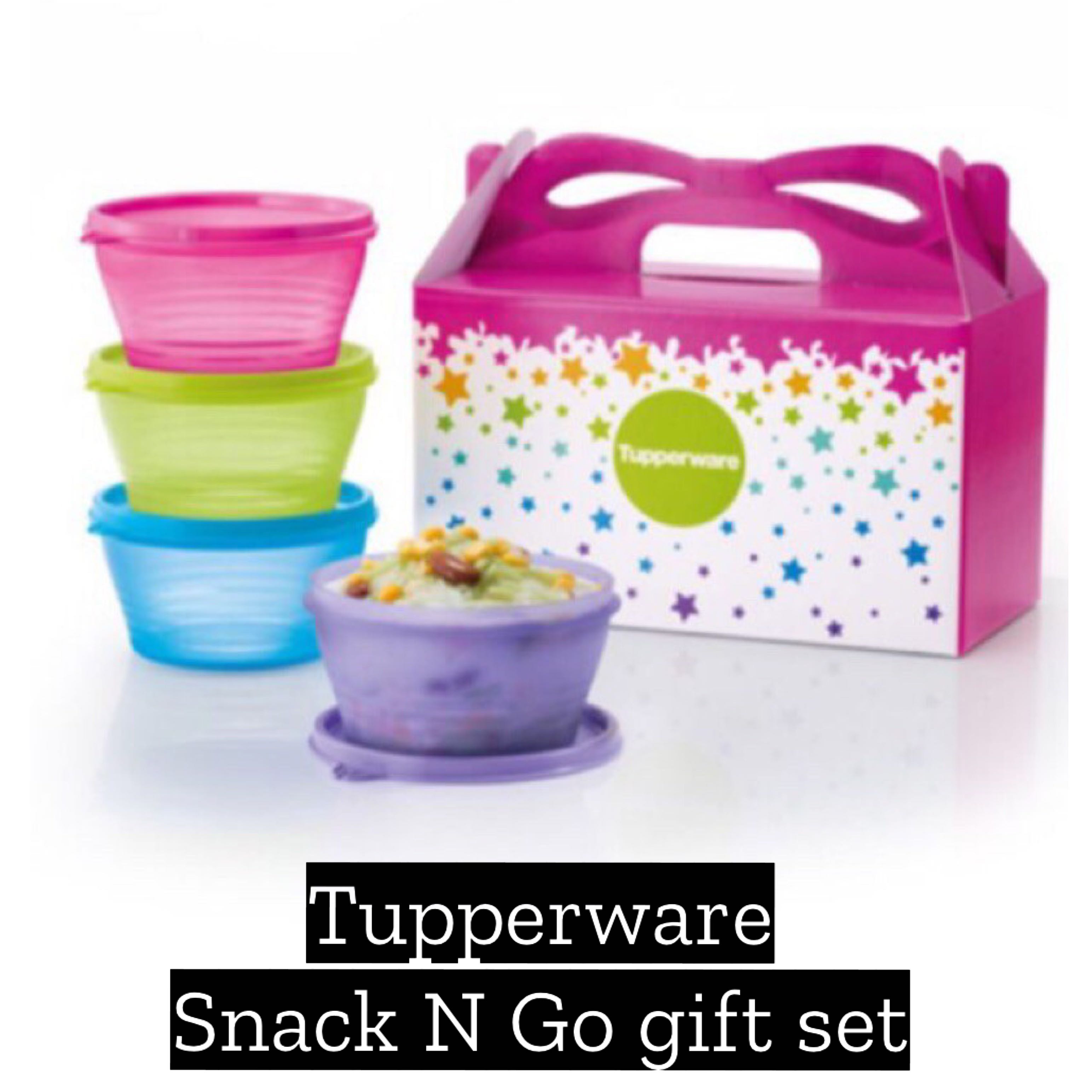 Tupperware Snack N Go gift set, Furniture & Home Living, Kitchenware ...