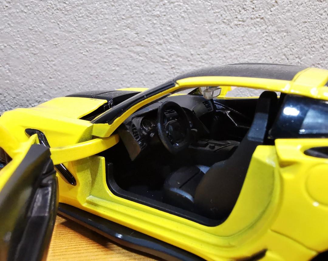 1/24 Chevrolet Corvette ZR1 Diecast Scale Model Toy Car Color Yellow ...