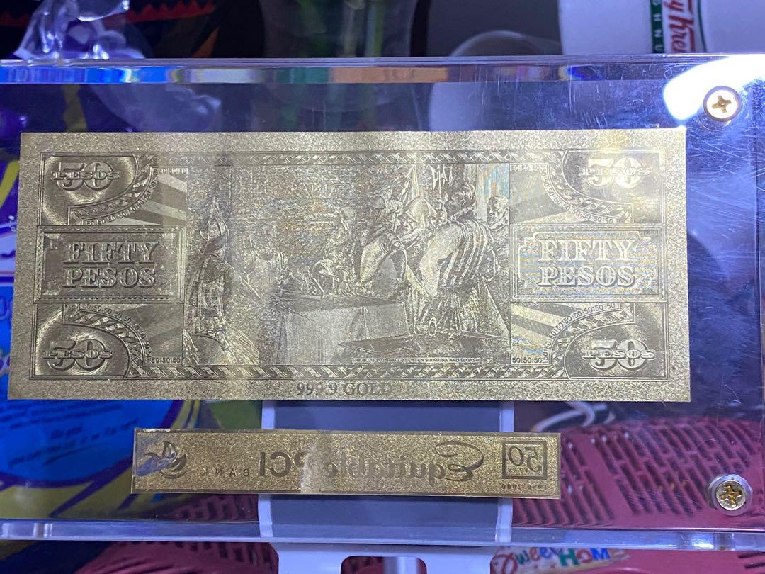 1949 philippine 50p gold bank note, Hobbies & Toys, Memorabilia ...