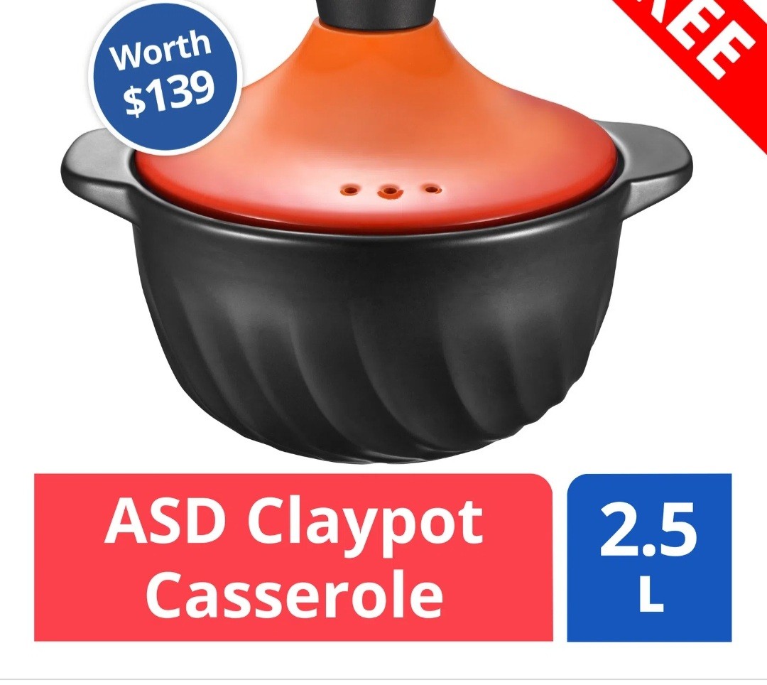 ASD 2.5L claypot casserole (brand new), Furniture & Home Living ...