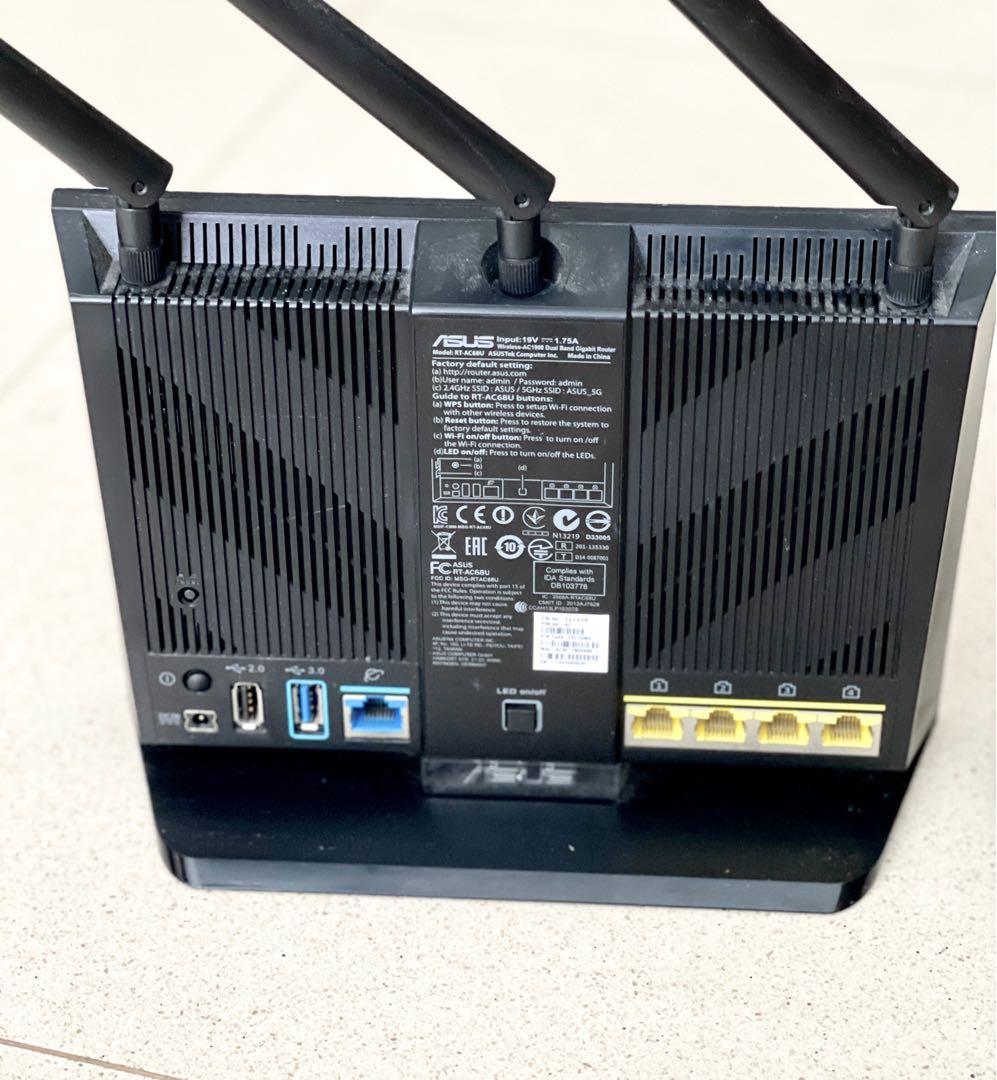 Asus RT-AC68U Router, Computers & Tech, Parts & Accessories, Networking ...