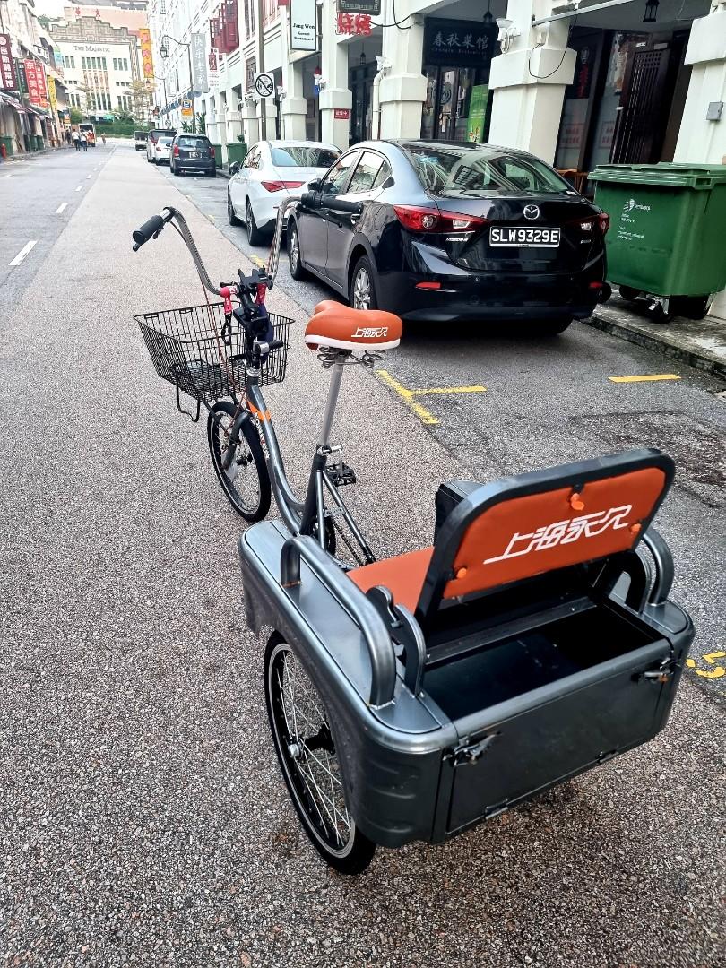 Custom two seater convertible rickshaw cargo bike adult tricycle ...