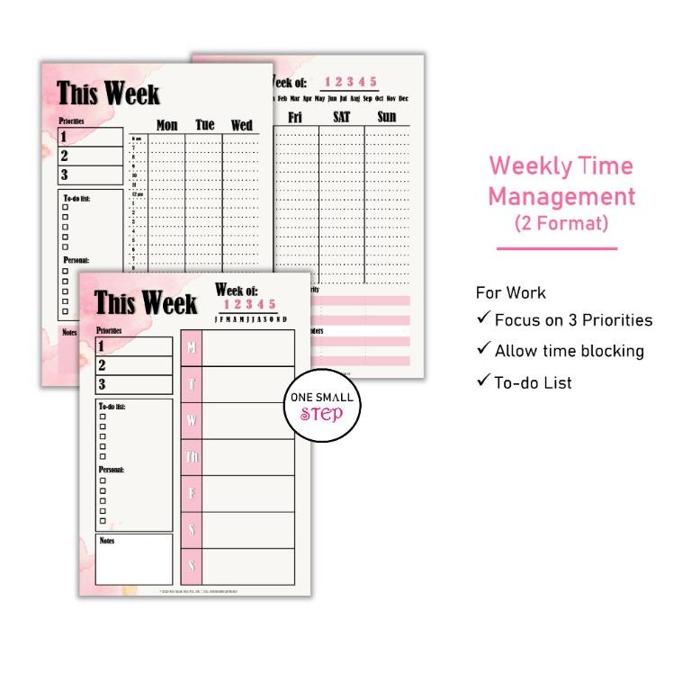 Daily Weekly Time Management Planner, Hourly Planner Allows Time ...