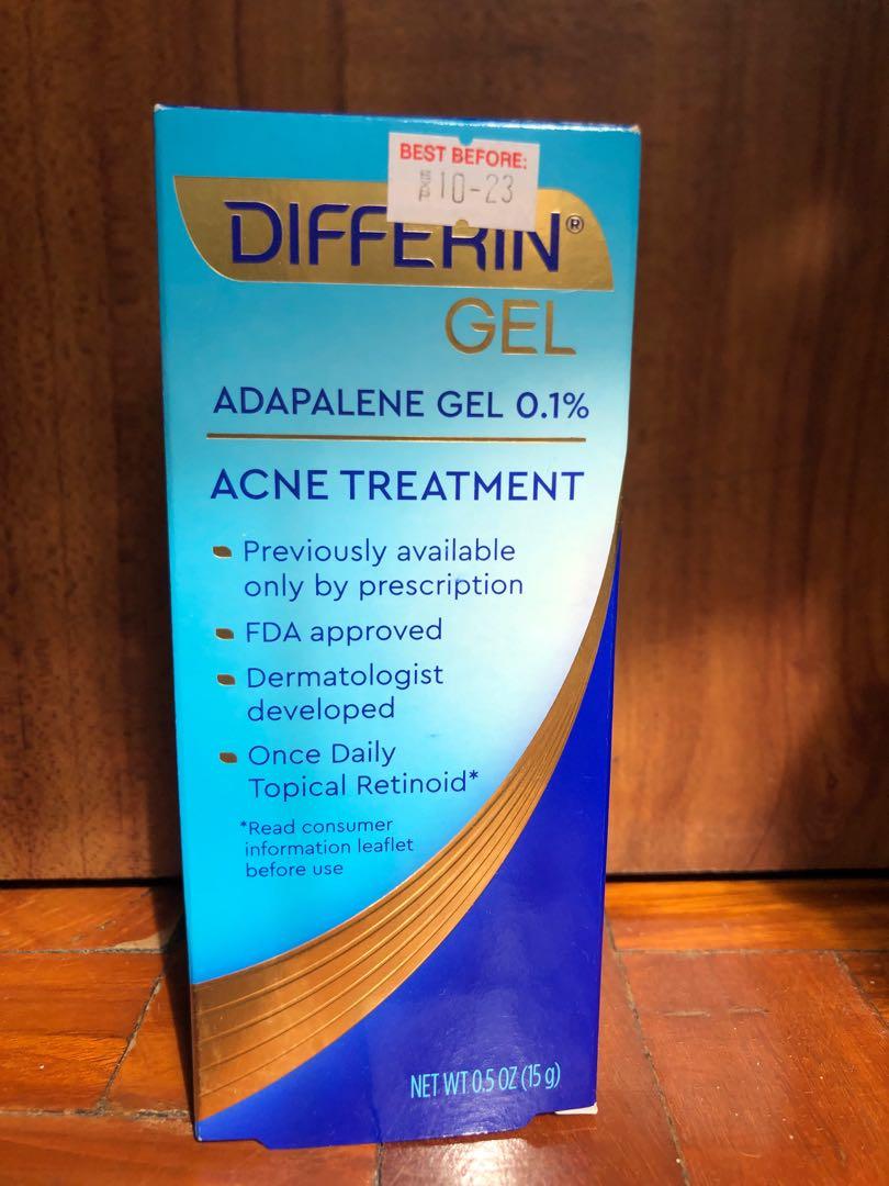 Differin Gel Adapalene Gel 0.1% Acne Treatment, Beauty & Personal Care ...