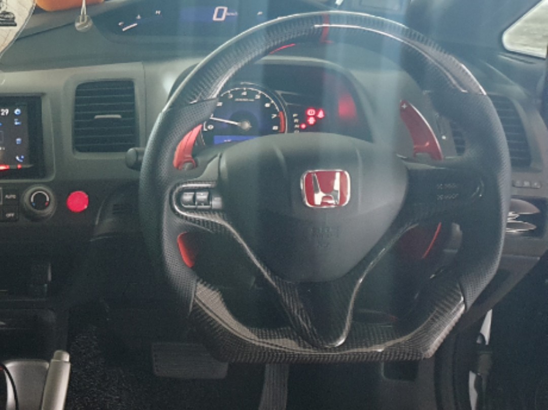 Honda Civic FD Carbon Fibre Steering with Paddle Shifter, Car ...