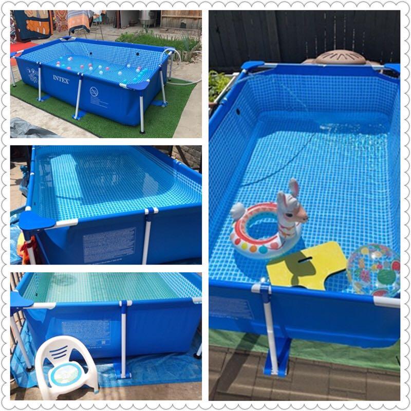 INTEX RECTANGULAR FRAME SWIMMING POOL in 4Sizes*Pool cover/Ground May ...