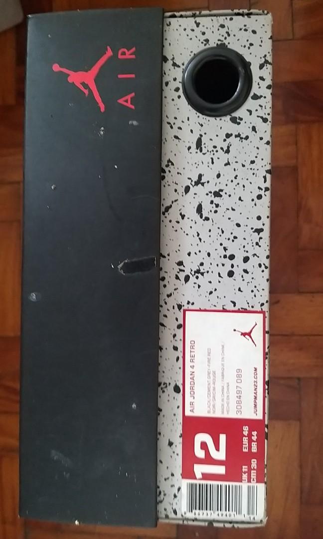 Jordan 4 2012 Box only, Men's Fashion, Footwear, Sneakers on Carousell