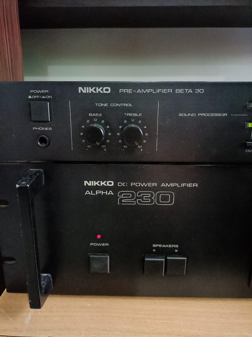 Nikko Pre Amplifier Beta 30 & Nikko DC Power Amplifier Alpha 230, Audio ...