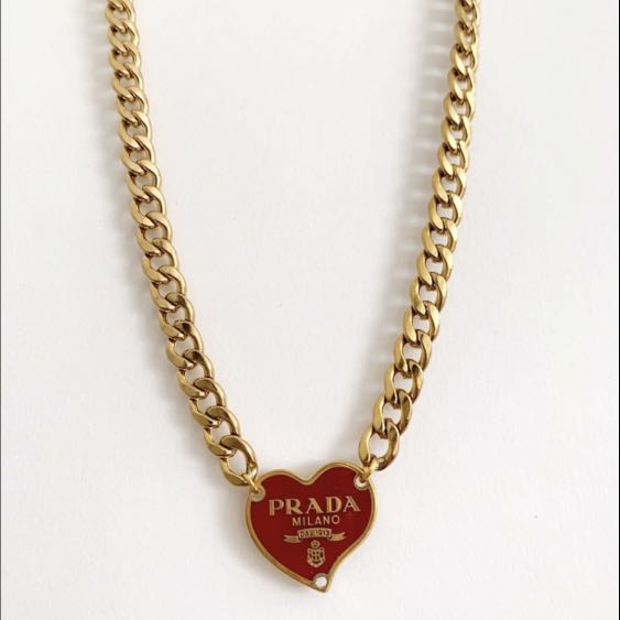 Prada Heart Necklace, Luxury, Accessories on Carousell