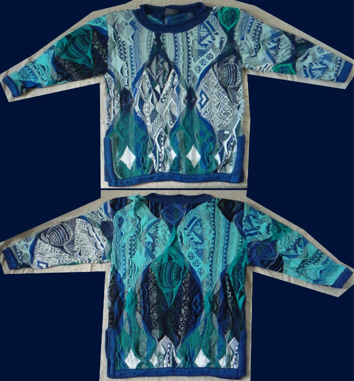 Rare Coogi Lonely Cool Color Tone Sweater Geometric Rhombus Vaporwave ...