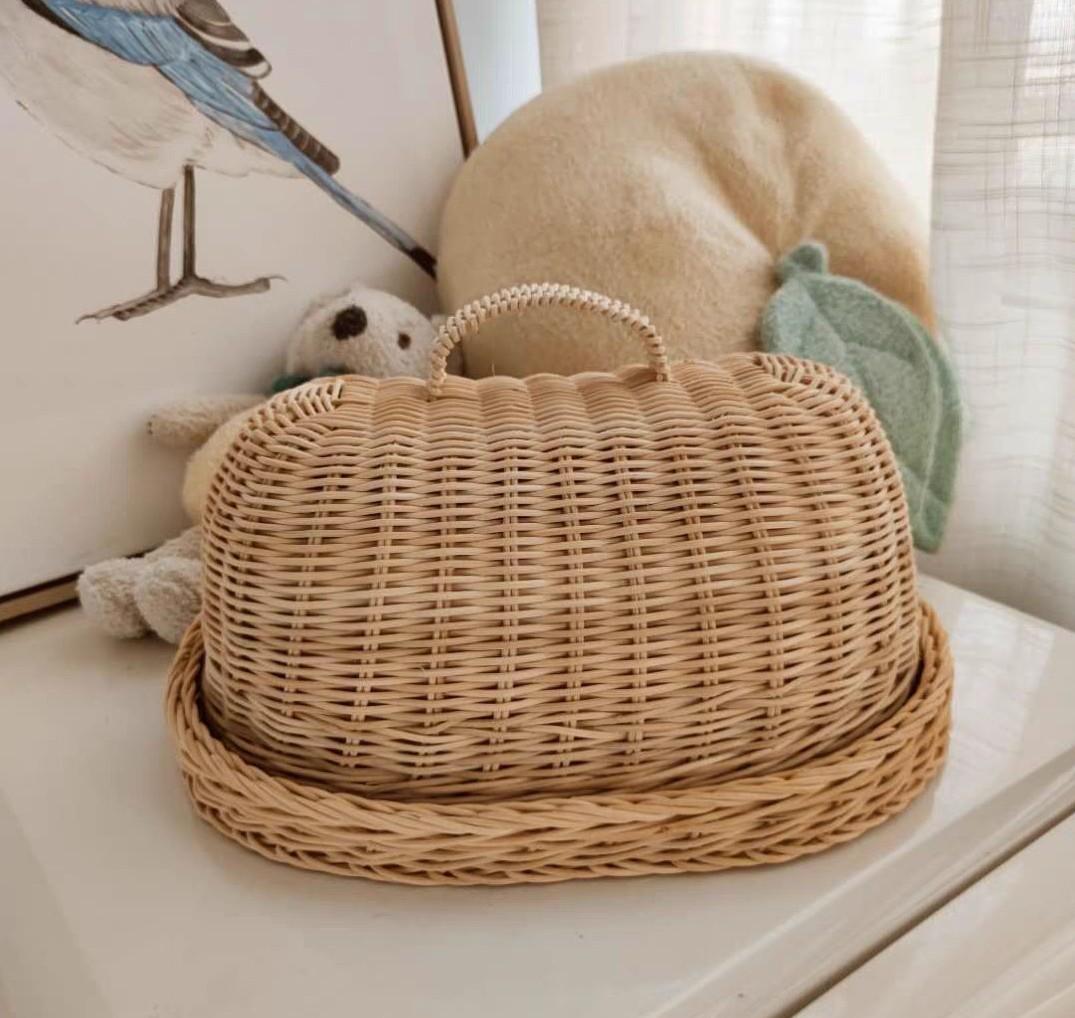 Rattan Food Tray with Cover, Furniture & Home Living, Kitchenware ...