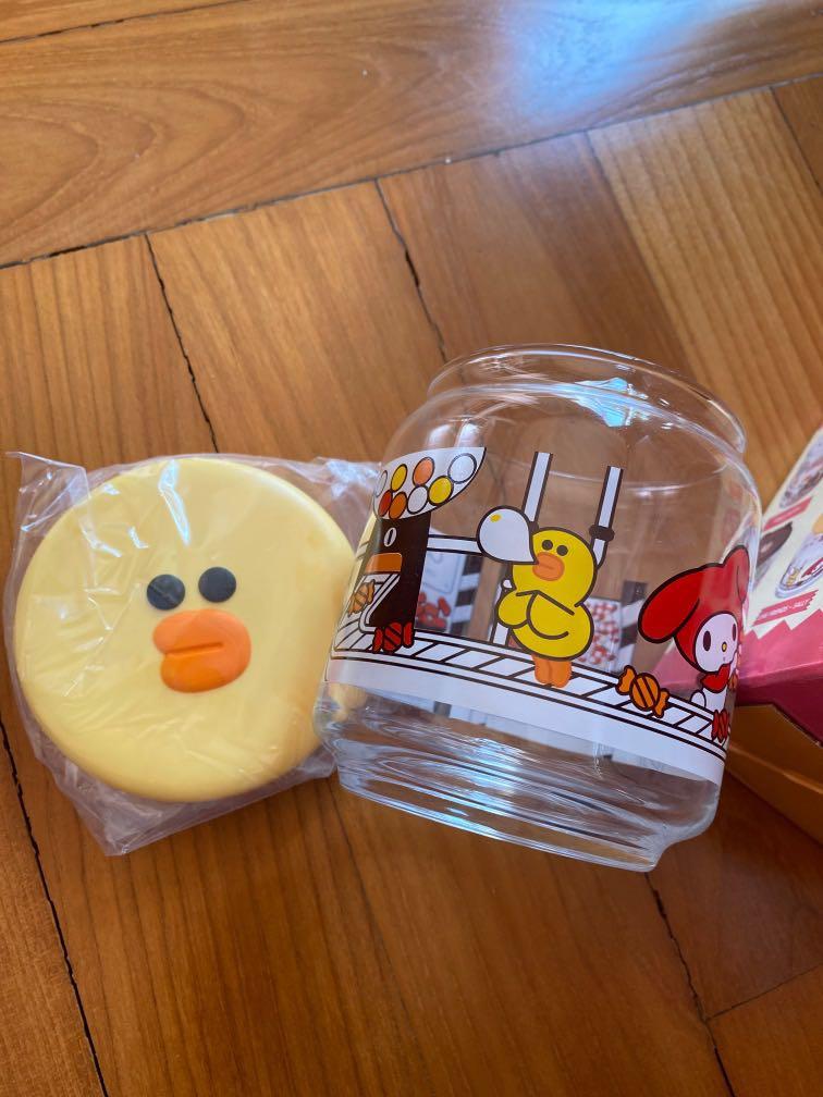 Sally - Line friends X Sanrio character glass container 7 eleven ...