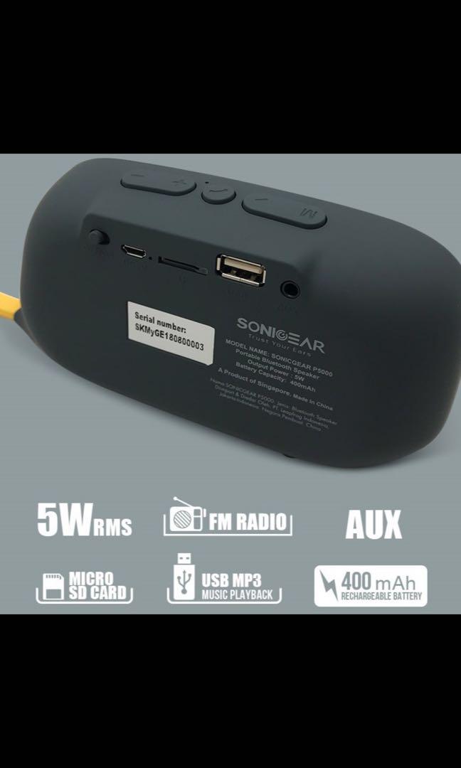 SonicGear P5000 Moby Rechargeable Bluetooth Portable Speaker with Whale ...