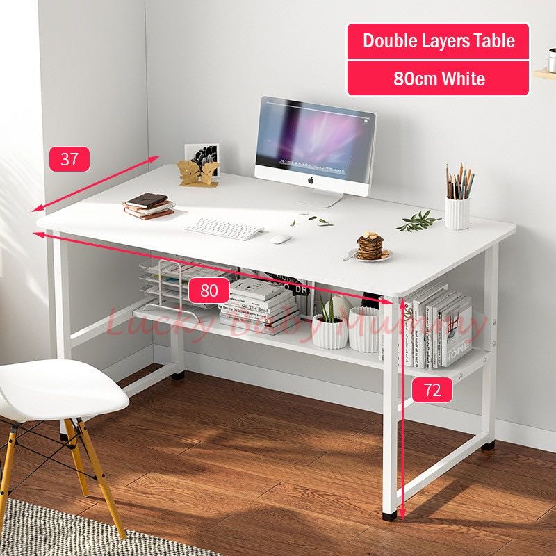Study Table (white colour/ new), Furniture & Home Living, Furniture ...