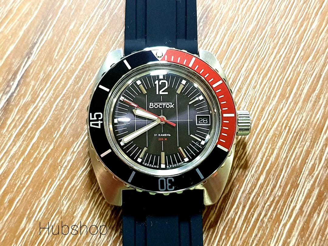 Vostok Amphibia 170 Automatic Diver Black Dial Sunburst 200 M Water ...