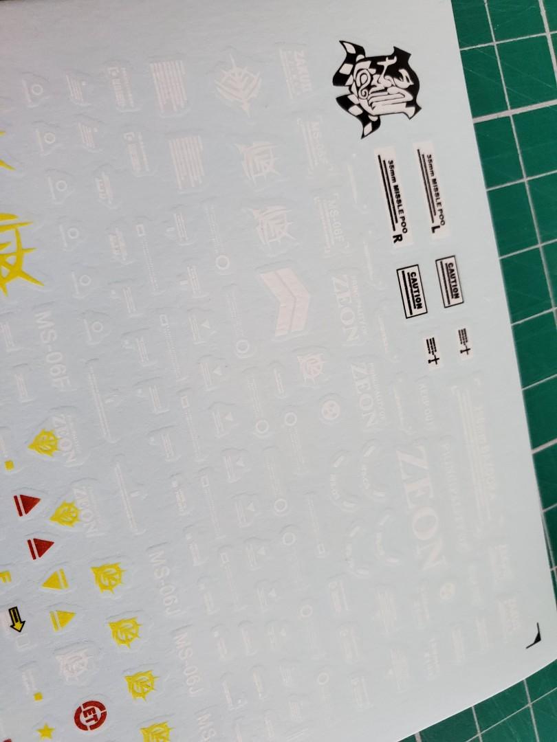 63827 - MG 1/100 MS-06J MS-06F ZAKU II Ver.2 量產型 綠渣古 高達 gundam 水貼紙, 興趣及 ...