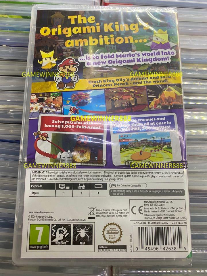 《今日快閃價》全新 Switch NS遊戲 孖寶紙皮王國 紙片瑪利歐 摺紙國王 Paper Mario The Origami King 歐版中英文版, 電子遊戲, 電子遊戲 ...