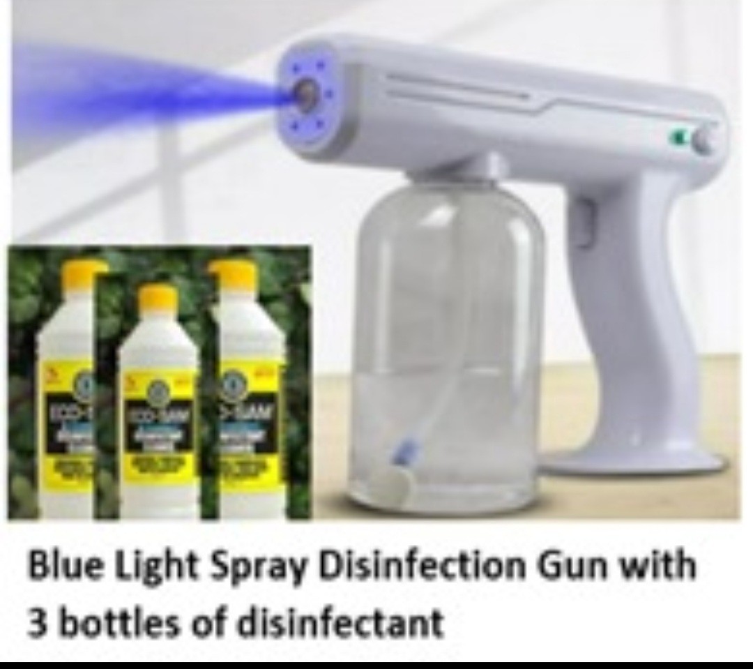 Blue light Spray Gun with Disinfectant Bundle, Everything Else on Carousell